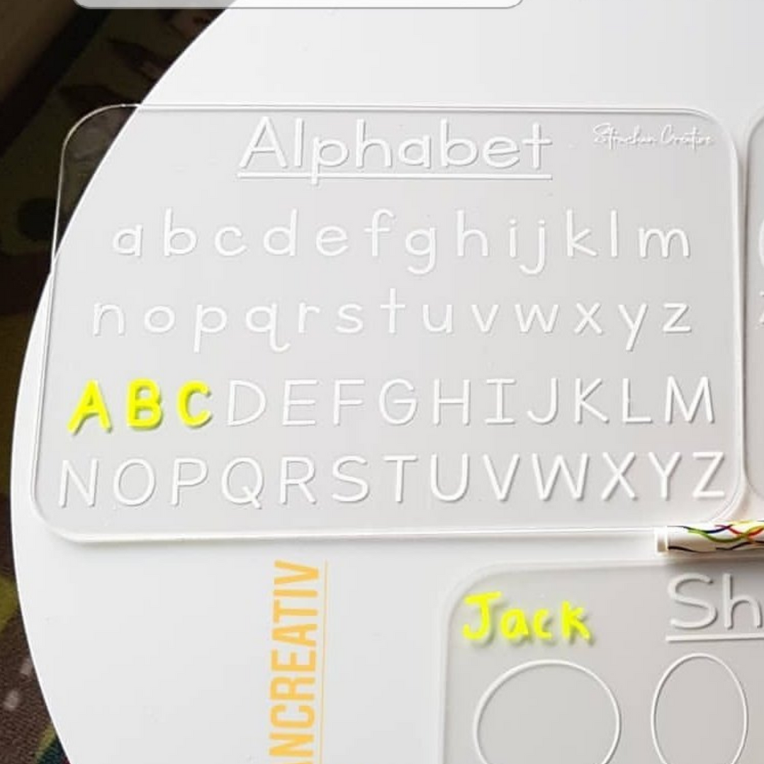 Clear Wipe Writing Board - Alphabet — Sensory Ready Store