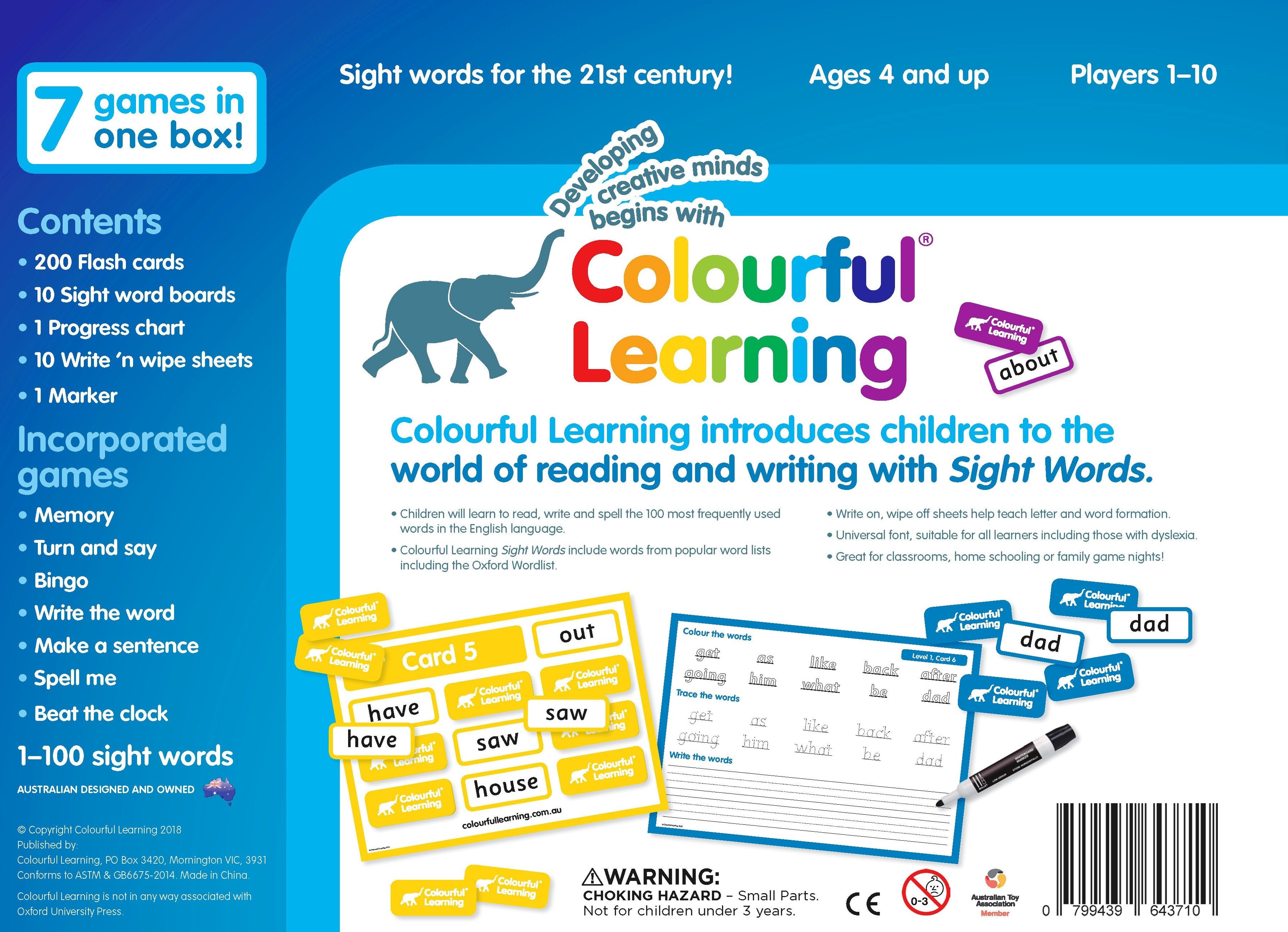 Colourful Learning - Sight Words Level 1 — Sensory Ready Store